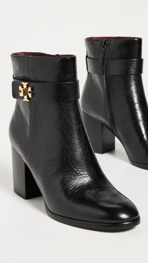 Tory Burch T Lock Heeled Ankle Boots - Perfect Black
