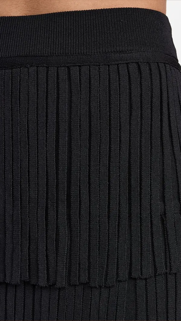 SIMONMILLER Za Za Knit Fringe Skirt - Black