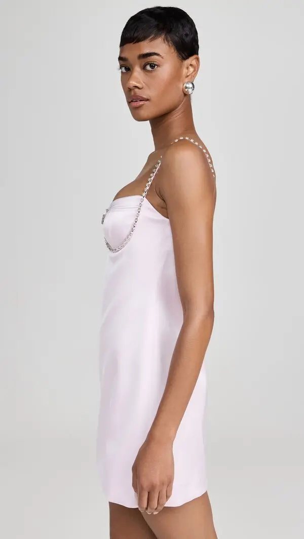 satin diamante dress self-portrait Satin Diamante Maxi Dress in Champagne