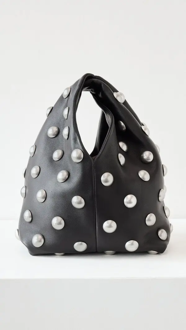 A.L.C. Simone Studded Lambskin Bag - Black/silver
