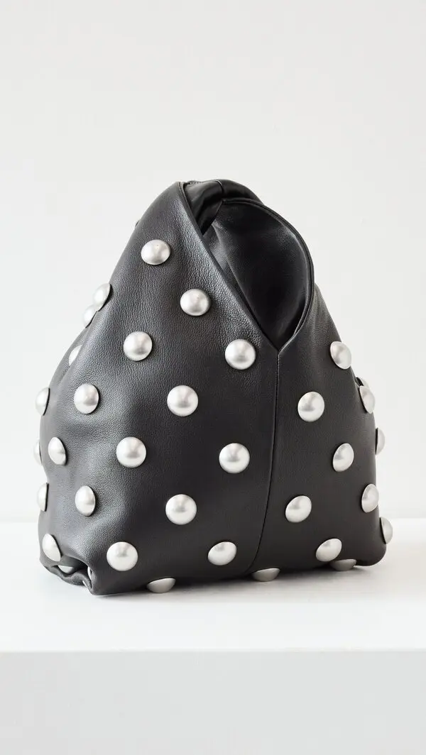 A.L.C. Simone Studded Lambskin Bag - Black/silver