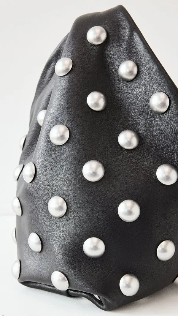 A.L.C. Simone Studded Lambskin Bag - Black/silver