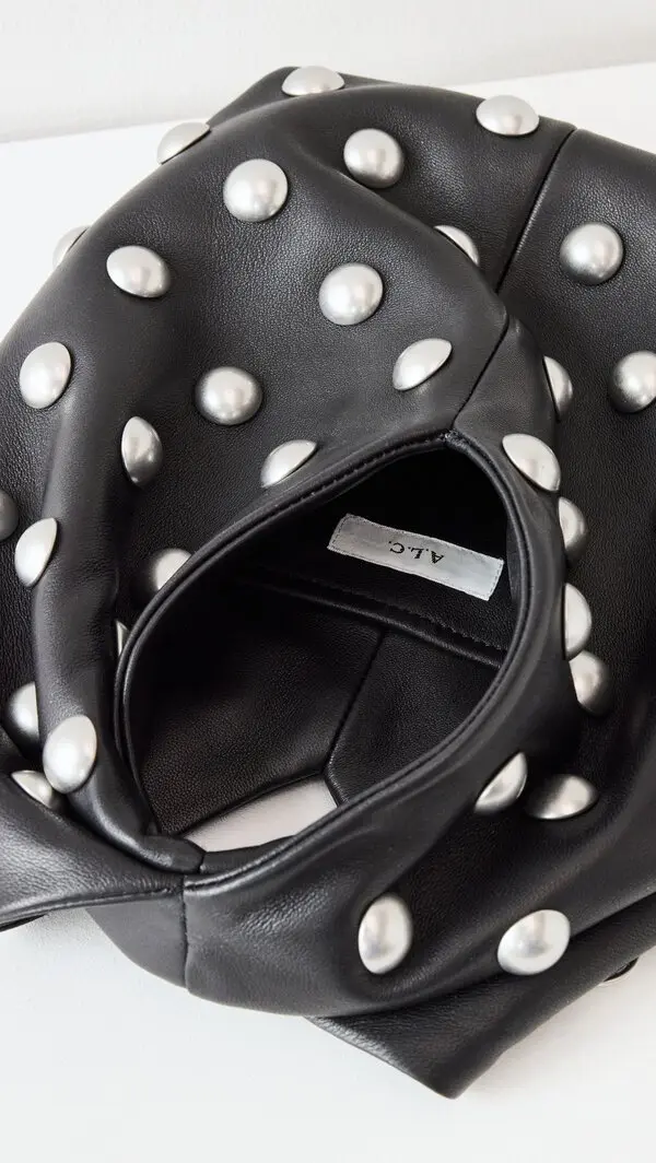A.L.C. Simone Studded Lambskin Bag - Black/silver
