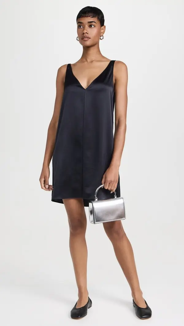 Leset Barb V Mini Dress In Midnight - 40% Off | Editorialist