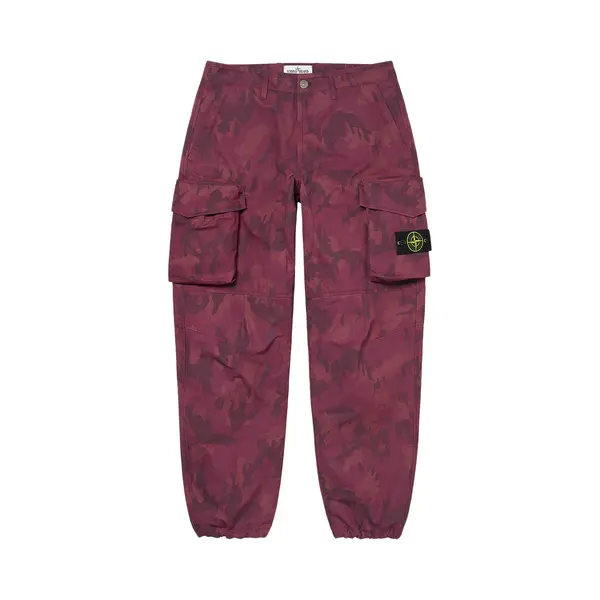 Supreme X Stone Island Reactive Ice Camo Ripstop Cargo Pant - Red