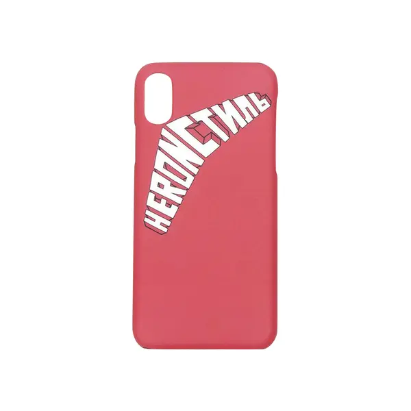 Heron Preston Style Logo Iphone Xs Cover 'fuchsia/white - Pink