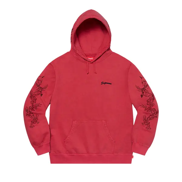 Supreme Dragon Overdyed Hooded Sweatshirt - Red