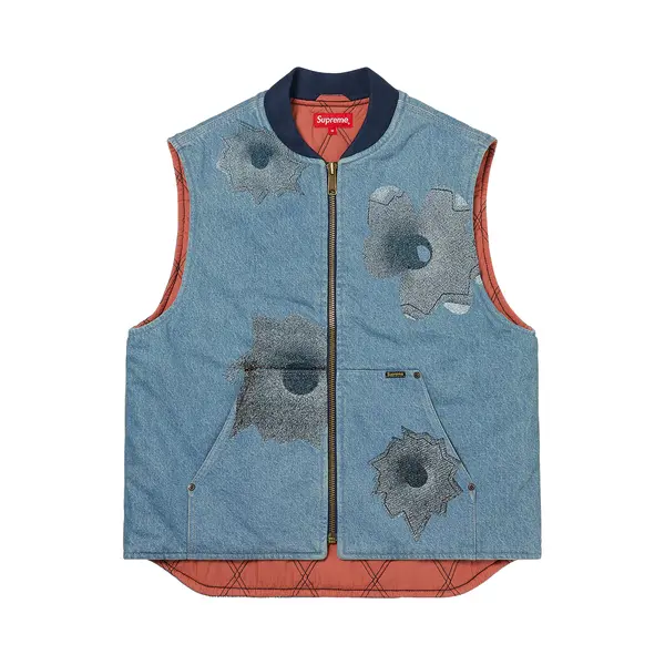 Supreme X Nate Lowman Work Denim Vest - Blue