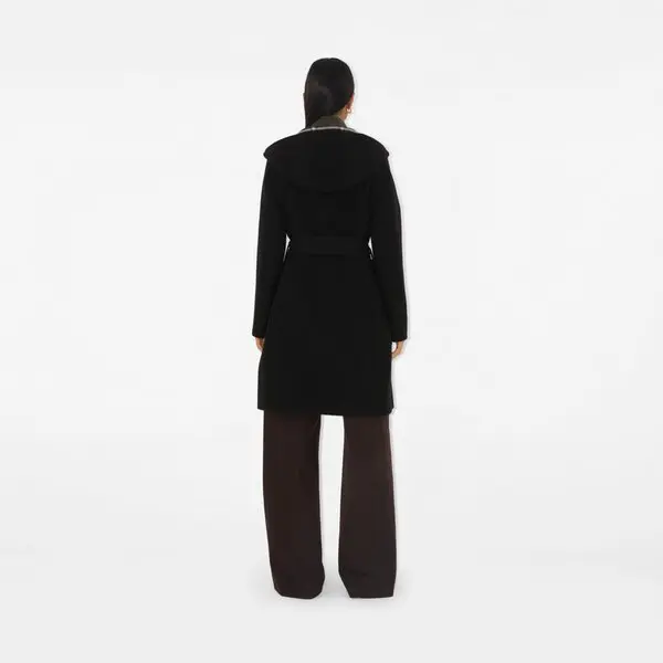 Burberry Mid-length Reversible Wool Car Coat - Black
