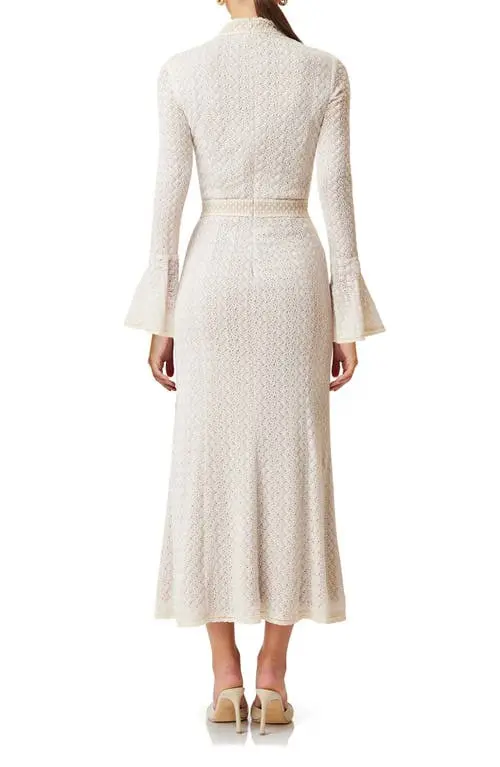 Elliatt Bella Long Sleeve Textured Knit Dress In Ivory - 60% Off |  Editorialist