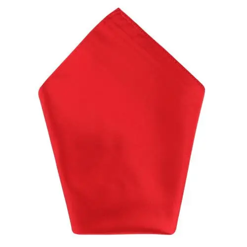 Trafalgar Sutton Solid Color 13 Inch Silk Pocket Square - Red