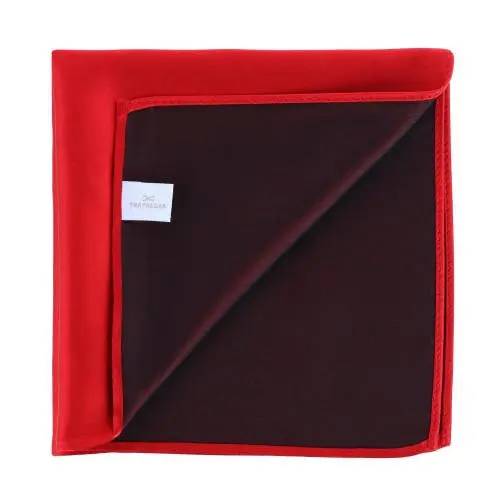 Trafalgar Sutton Solid Color 13 Inch Silk Pocket Square - Red