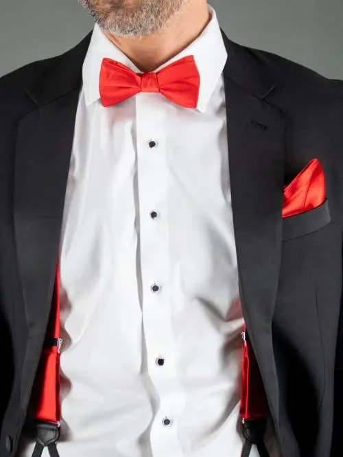Trafalgar Sutton Solid Color 13 Inch Silk Pocket Square - Red