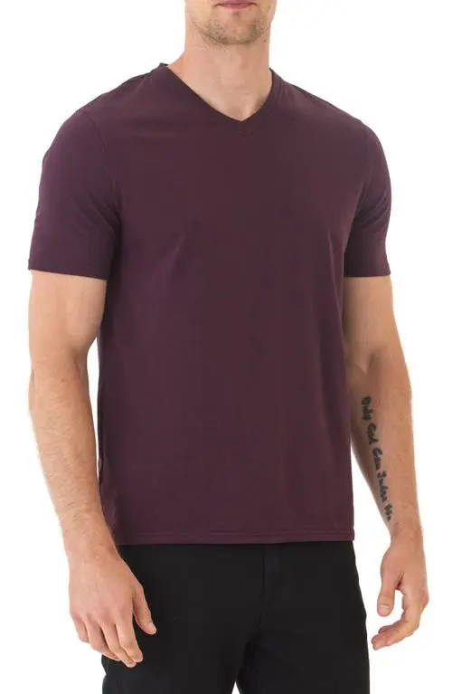 THREADS 4 THOUGHT V-neck Slub T-shirt - Ultra Maroon