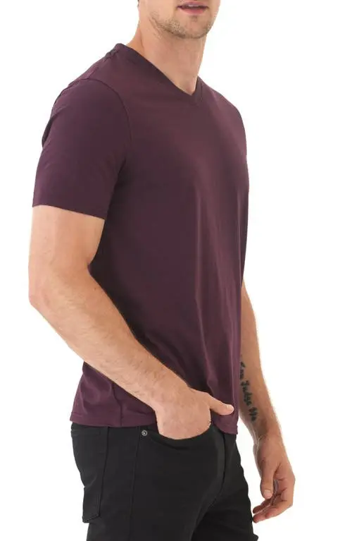 THREADS 4 THOUGHT V-neck Slub T-shirt - Ultra Maroon