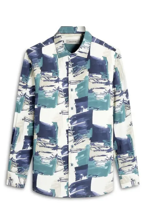 Bugatchi Julian Paisley Ecovero™ Viscose Button-up Shirt - Navy Multi