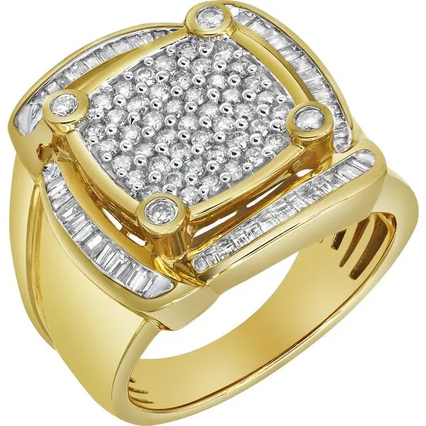 LUVMYJEWELRY Diamond Statement Ring - 14k Yellow Gold