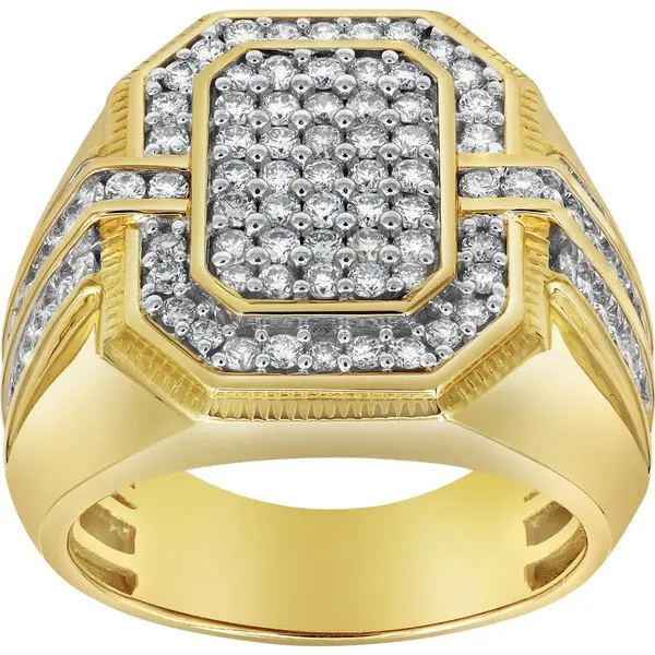 LUVMYJEWELRY 1.67 Ct. Diamond Statement Ring - 14k Yellow Gold