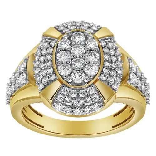 LUVMYJEWELRY Colosseum Diamond Statement Ring - 14k Yellow Gold