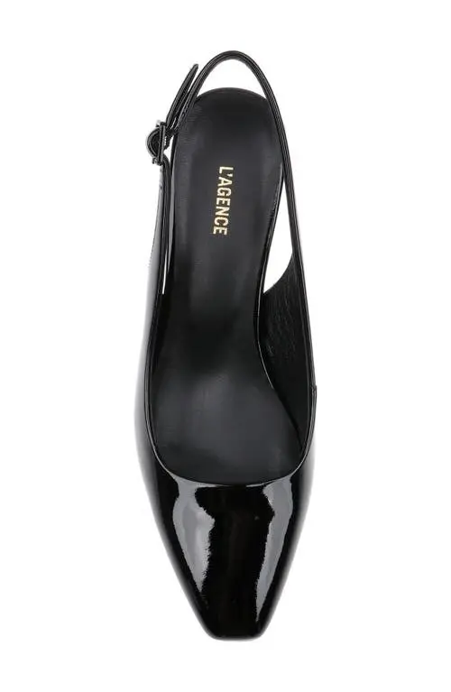 L'Agence Elaina Slingback Pumps - Black Patent