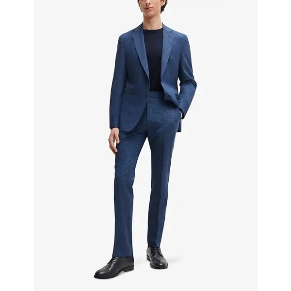 BOSS Regular-fit Single-breasted Stretch Wool-blend Suit