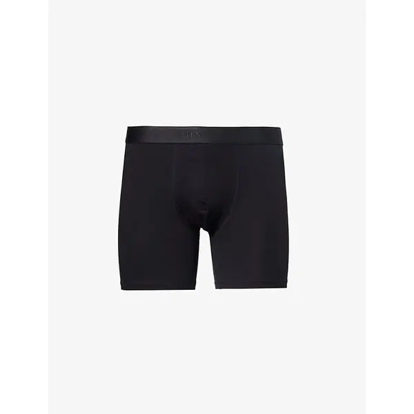 Sunspel Elasticated-waistband Stretch-cotton Trunks - Black