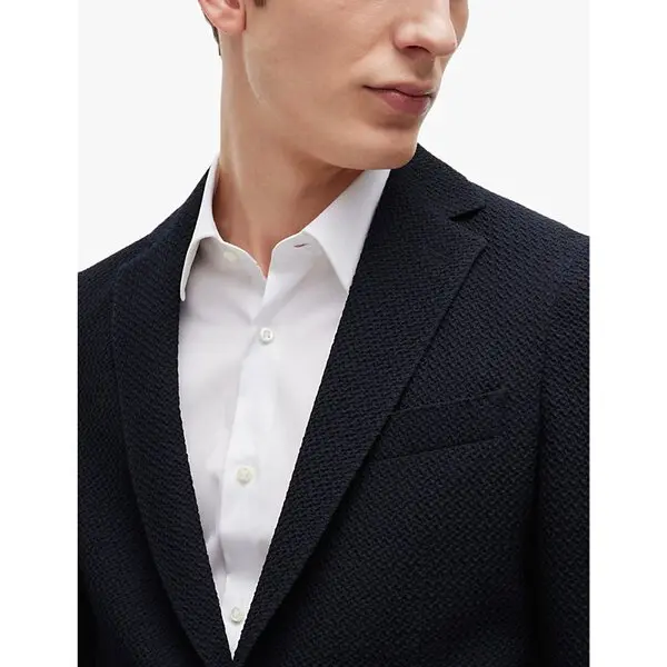 BOSS Slim-fit Single-breasted Stretch Wool-blend Blazer