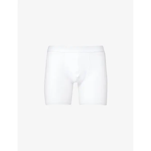 Sunspel Elasticated-waistband Stretch-cotton Trunks - White