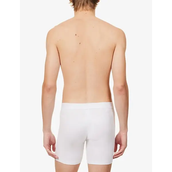 Sunspel Elasticated-waistband Stretch-cotton Trunks - White