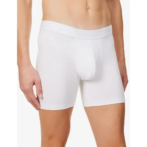 Sunspel Elasticated-waistband Stretch-cotton Trunks - White
