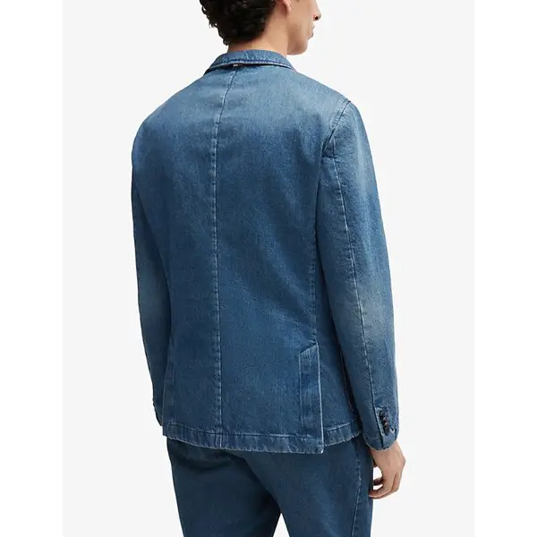 BOSS Slim-fit Double-breasted Denim Blazer