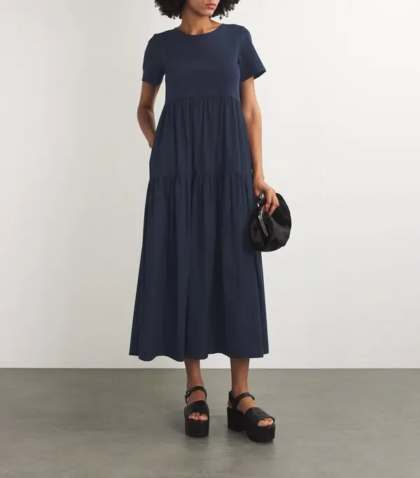 samantha scoop jersey dress Brown dress with white trim and shorts