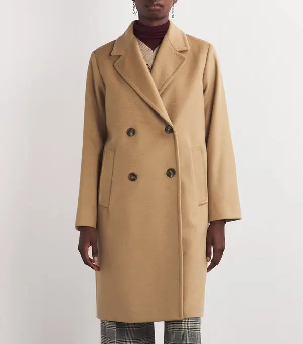 Max Mara Wool Double-breasted Coat - Beige
