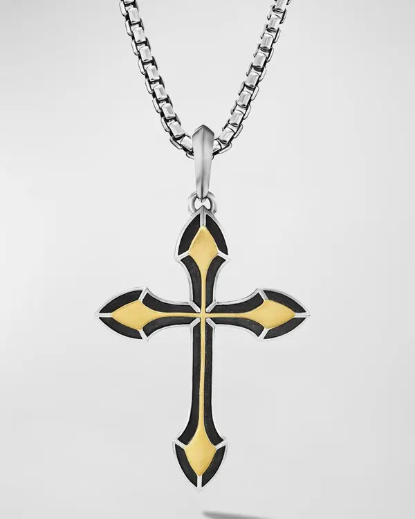 David Yurman Gothic Cross Pendant - Two Tone