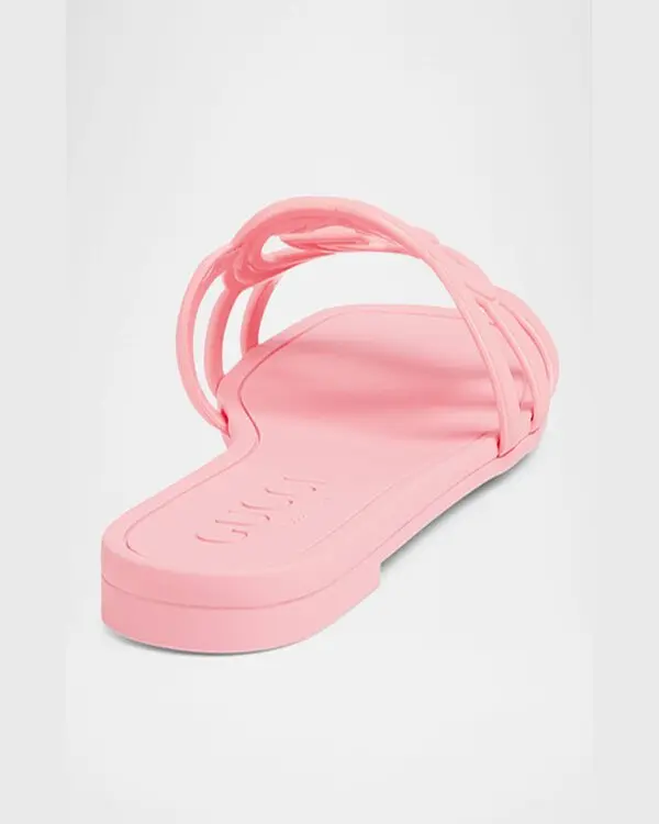 Gucci Palma Rubber Slides Wild Rose Editorialist