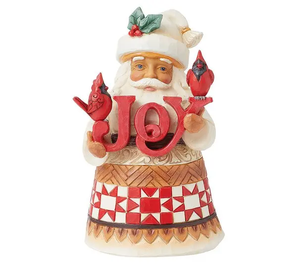 JIM SHORE Pint Santa With Joy Sign Fig - One-color