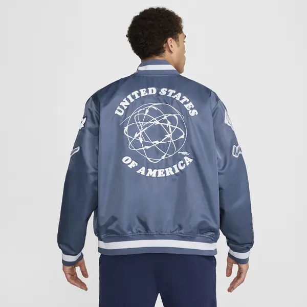 Nike Usa Dugout Breaking Satin Jacket - Blue | Editorialist
