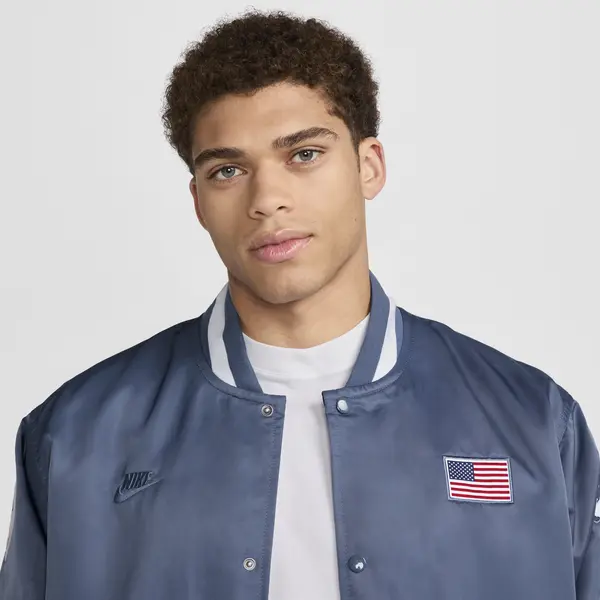Nike Usa Dugout Breaking Satin Jacket - Blue | Editorialist