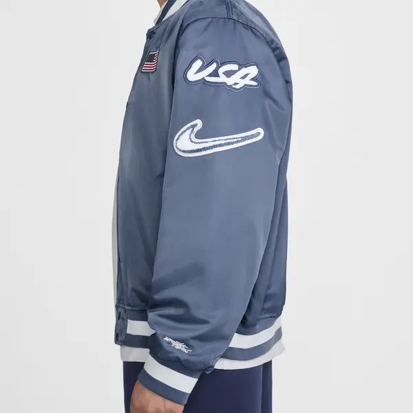 Nike Usa Dugout Breaking Satin Jacket - Blue | Editorialist