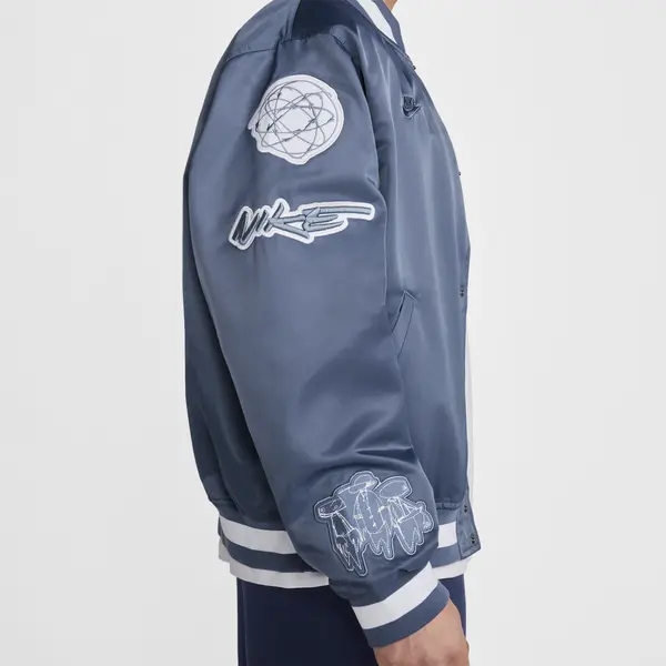 Nike Usa Dugout Breaking Satin Jacket - Blue | Editorialist