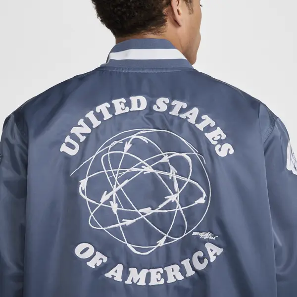 Nike Usa Dugout Breaking Satin Jacket - Blue | Editorialist