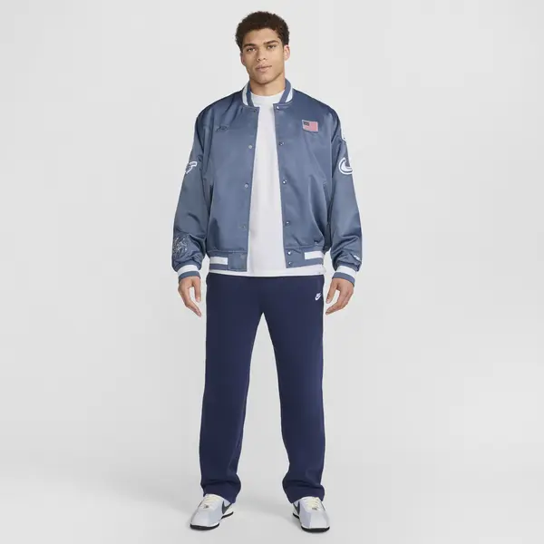 Nike Usa Dugout Breaking Satin Jacket - Blue | Editorialist
