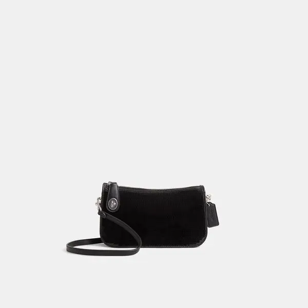 COACH Restored Penn Shoulder Bag With Sequins - Silver/black