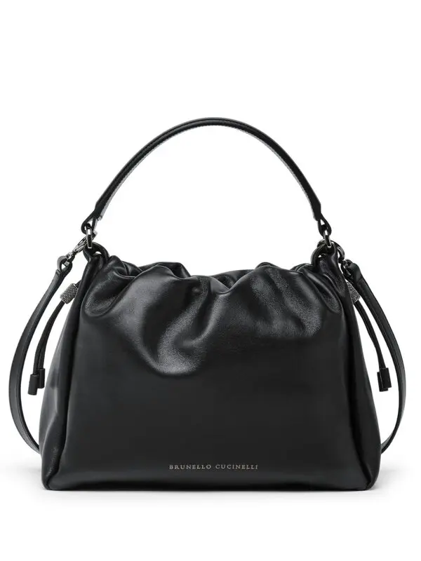 Brunello Cucinelli Leather Bucket Bag - Black