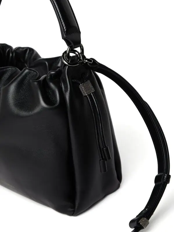Brunello Cucinelli Leather Bucket Bag - Black