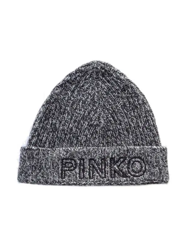 Pinko Embroidered-logo Wool Beanie