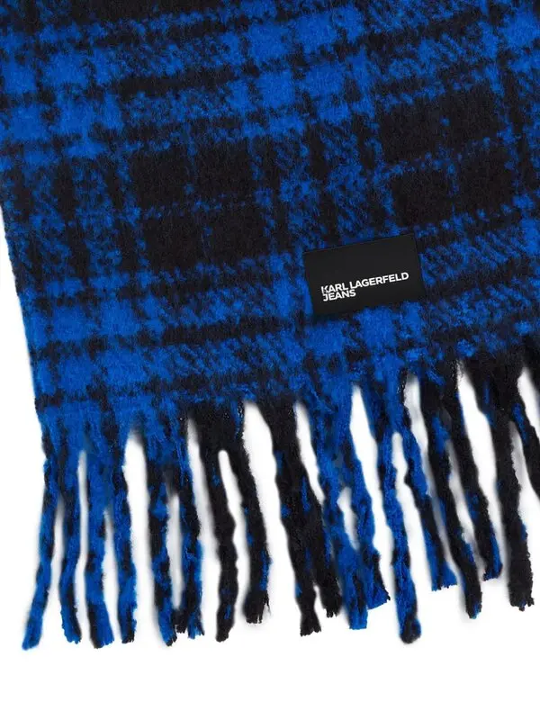 Karl Lagerfeld Checked Knitted Scarf