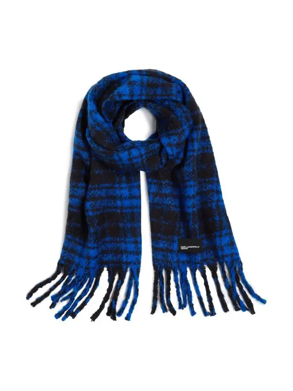 Karl Lagerfeld Checked Knitted Scarf