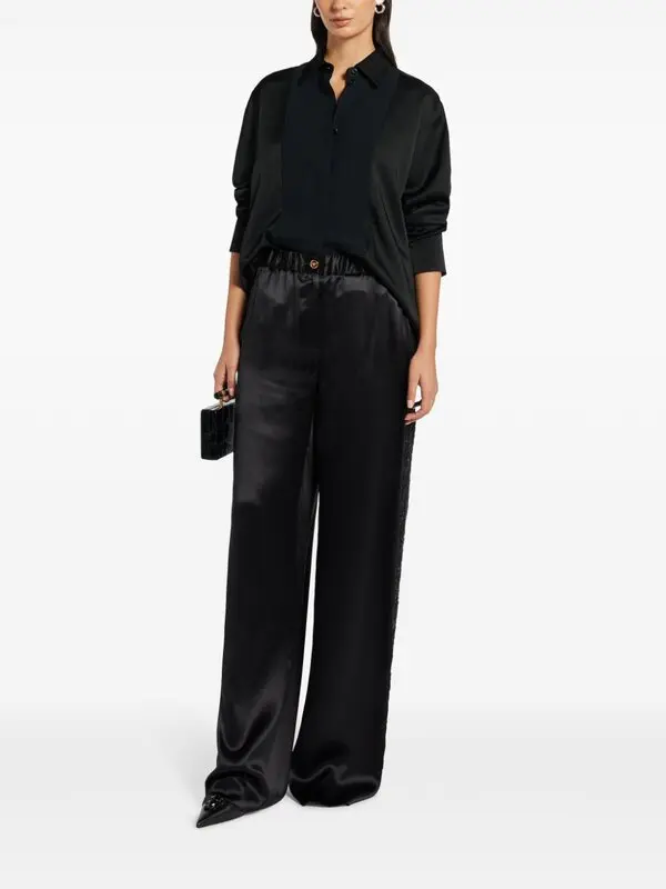 Versace Wide-leg Silk Trousers