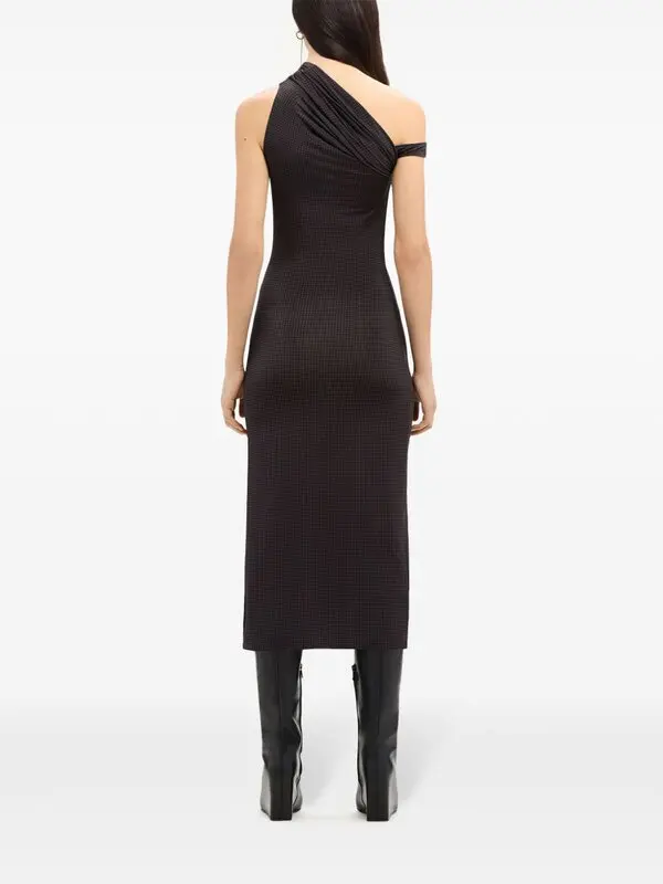 COURREGES Houndstooth Twist Midi Dress